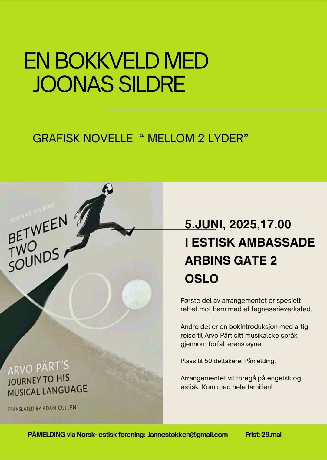 Bokpresentasjon om Arvo Pärt musikalske søken og tegneserieverksted for ...